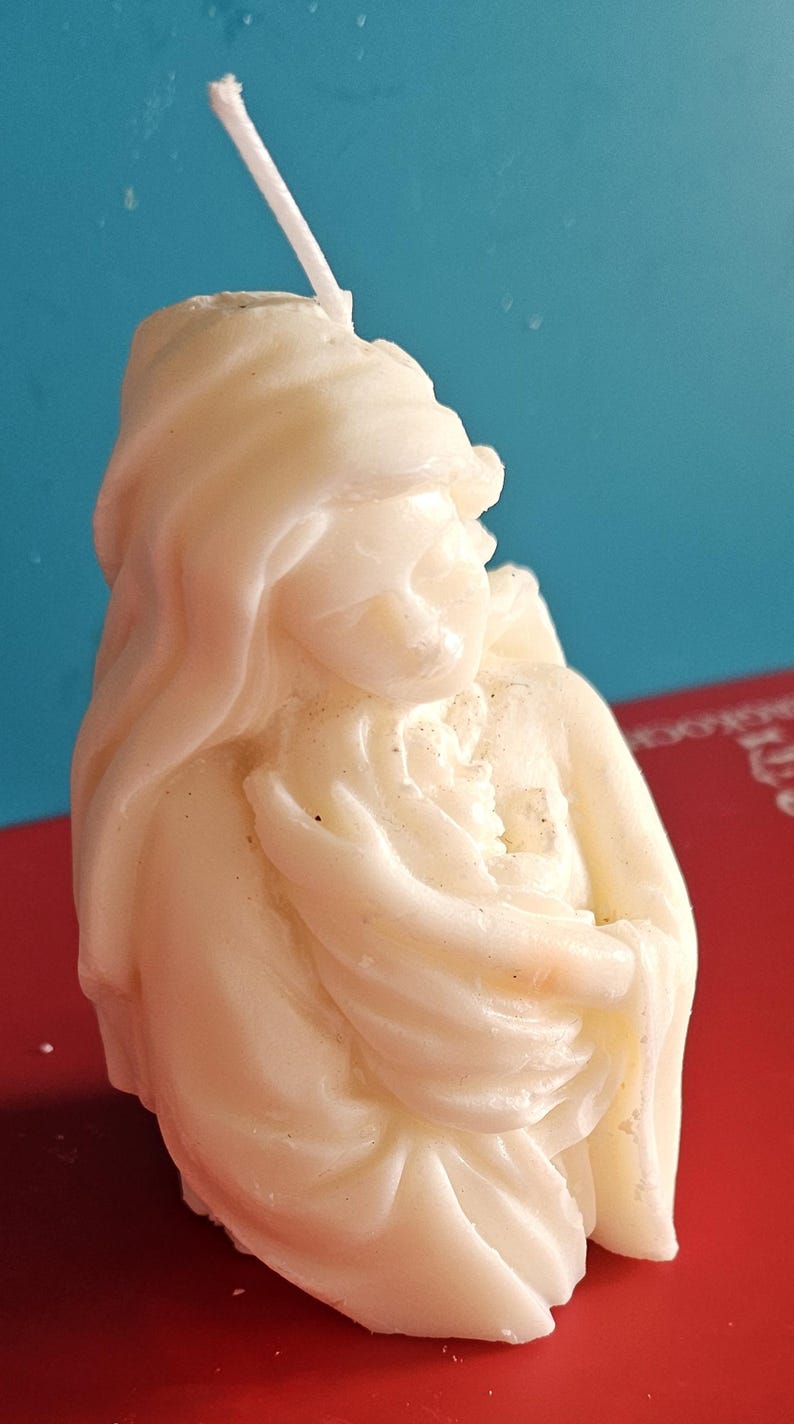Virgin Mary Holding Baby Jesus Candle - Etsy