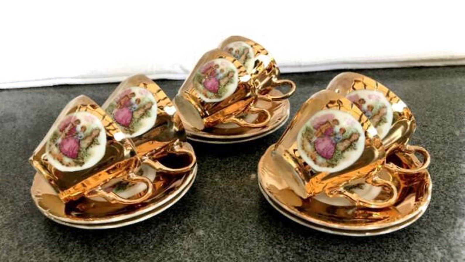 Gold French Tea Set Decorated With Fragonard Decor Teaset - Etsy