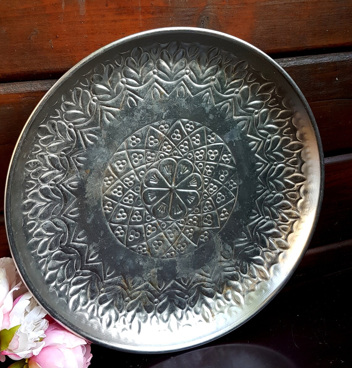 Round Silver Tray / Vintage Silver Plate Tray / Round Footed | Etsy