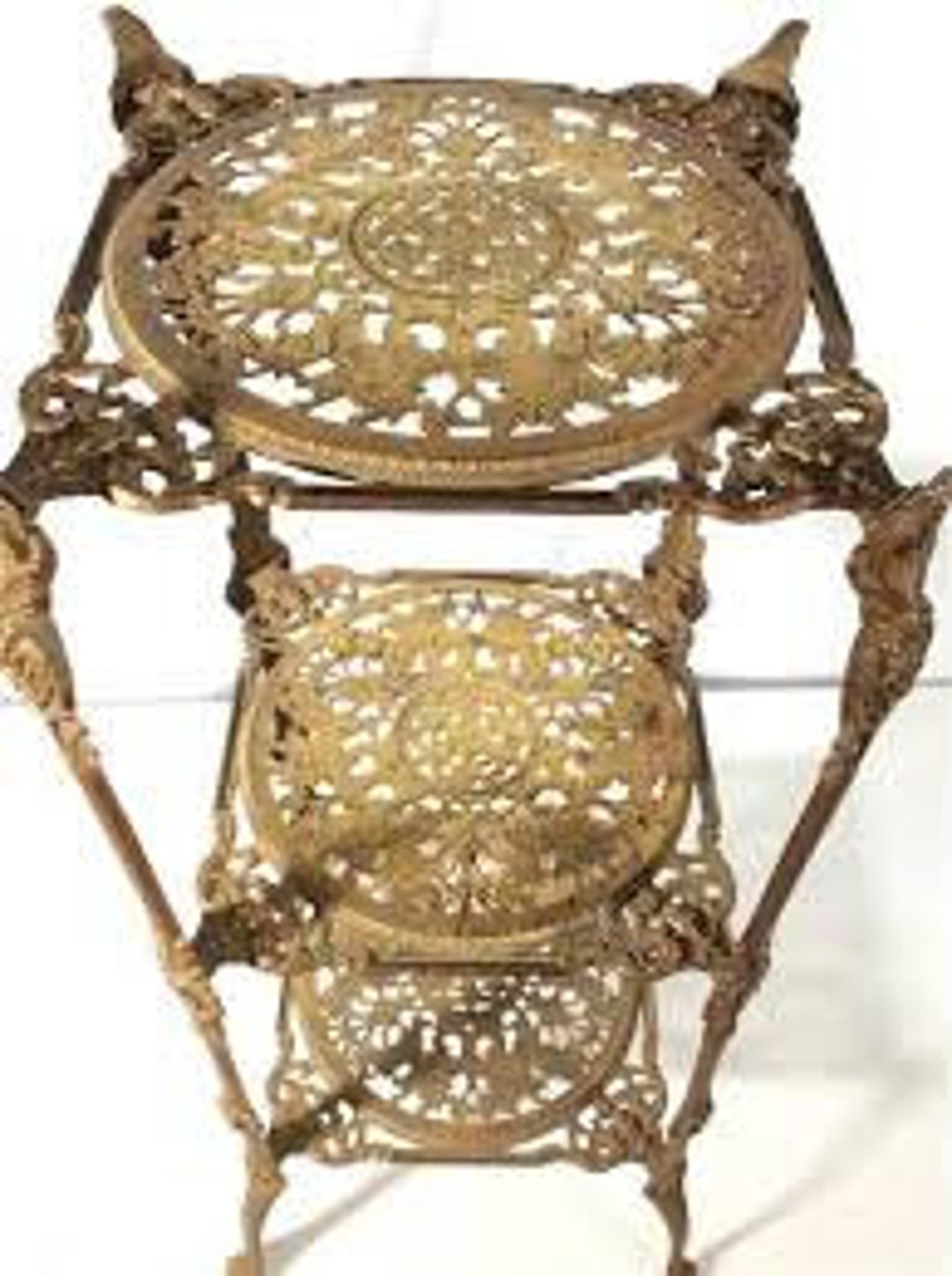 Brass Plant Stand// Vintage ORNATE Plant Stand// Rustic Gold Accent ...