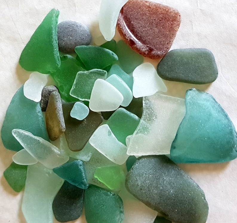 Mix Color Sea Glass Authentic Beach Glass Real Tumbled Beach - Etsy