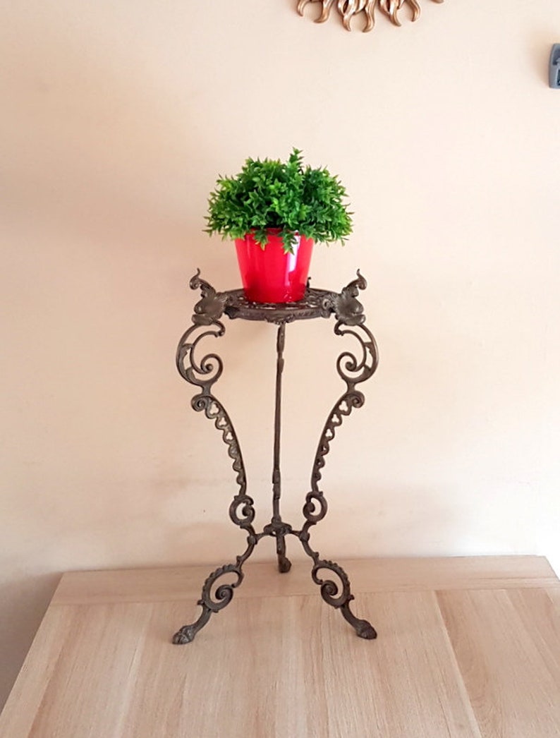 Brass Plant Stand// Vintage ORNATE Plant Stand// Rustic Gold - Etsy
