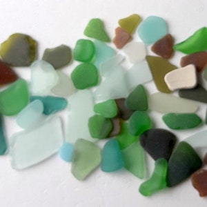 Genuine Sea Glass Bulk 50 Pcs \ Mix Colors Medium Sea Glass \ Beach ...