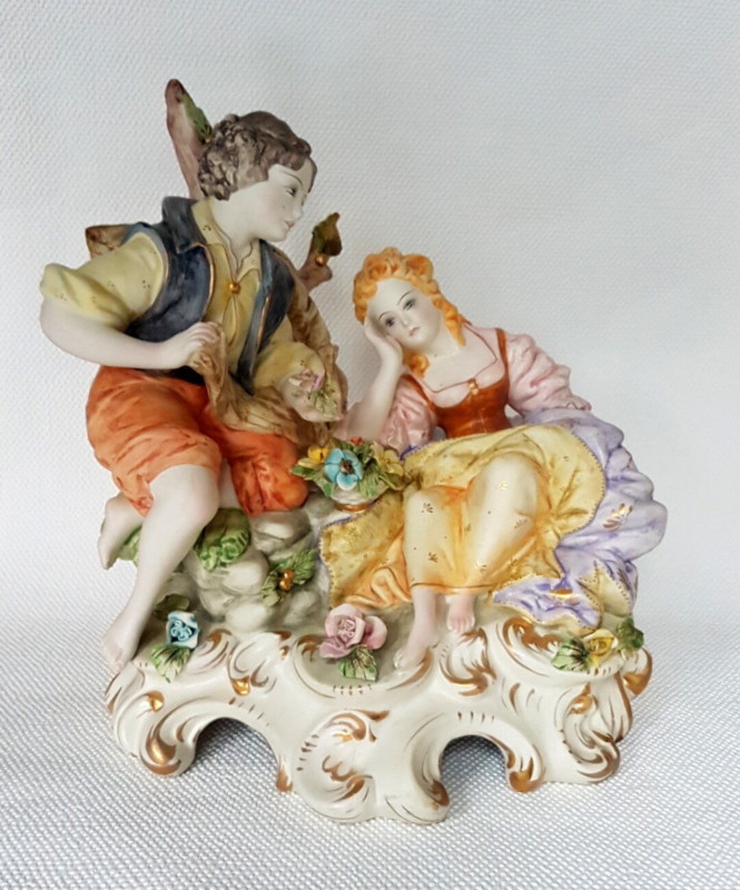 Vintage Capodimonte Figurine of Couple - Etsy