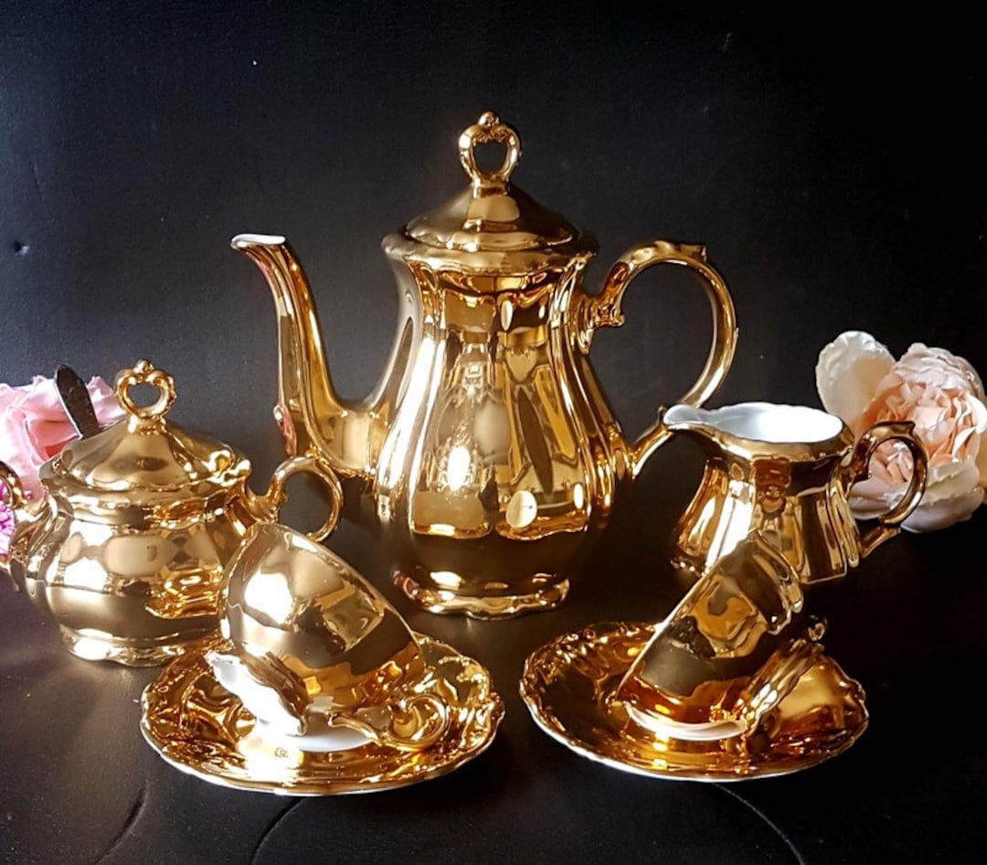 Gold 24 K Germany Tea Set 13 Pieces - Etsy