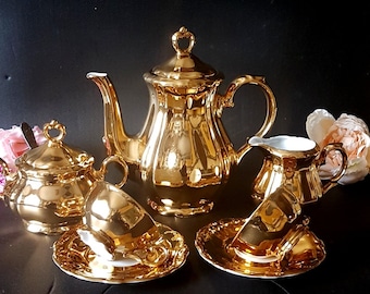 Bavaria Gold 24 K Tea Set 17 Pieces - Etsy