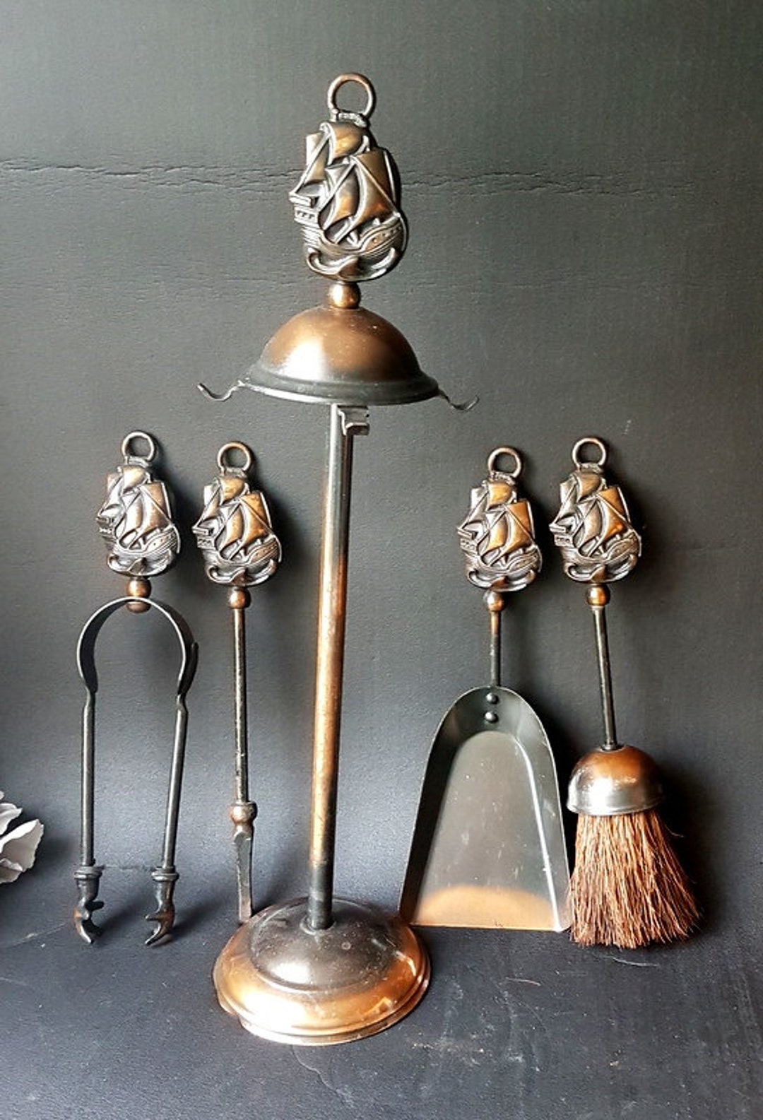 Vintage Copper Fireplace Tools Copper and Iron Fireplace Tools ...
