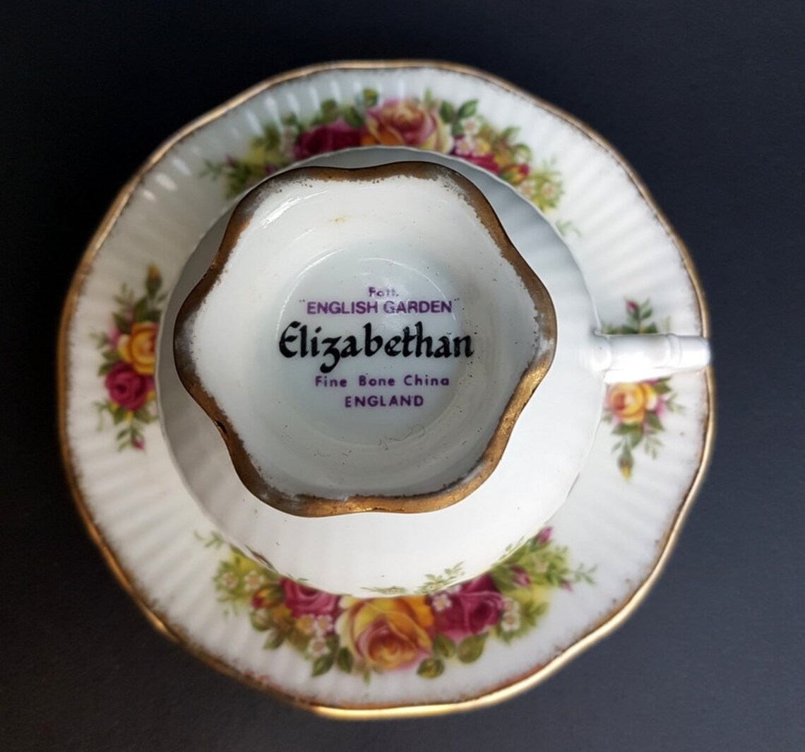 Elizabethan Tea Cup and Saucer England Teacup and Saucer, Gold Trim Tea ...