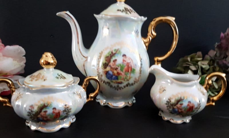 Gold Bavaria Tea Set, Decorated With Fragonard Decor, Teaset With 3 ...