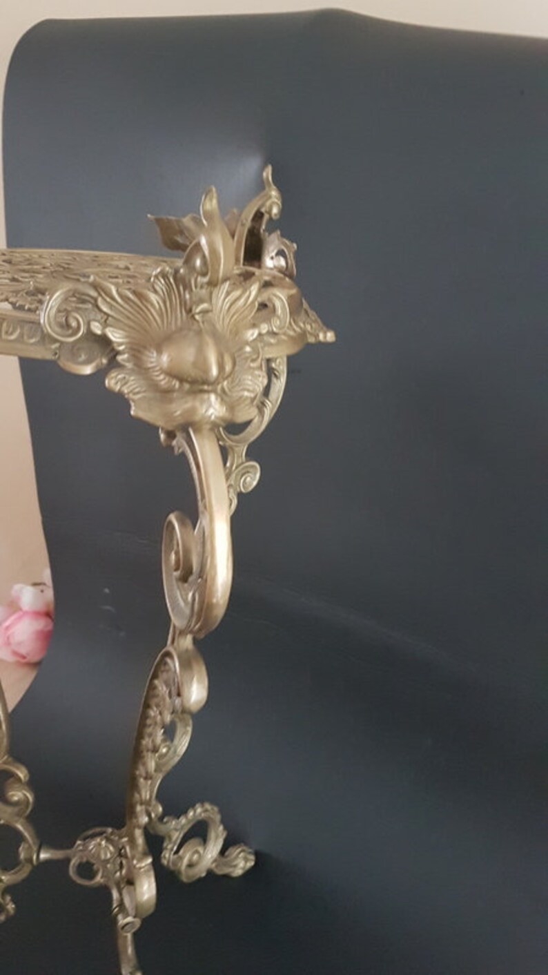 Brass Plant Stand// Vintage ORNATE Plant Stand// Rustic Gold - Etsy