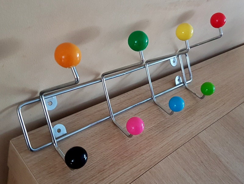 Wall Mounted 90s Sputnik Coat Rack 8 Hooks Vintage Atomic Space Age ...