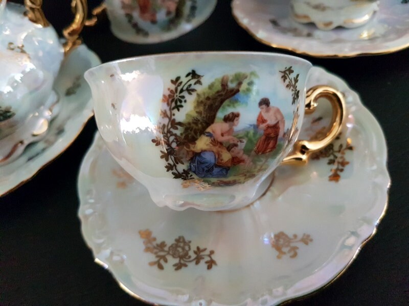 Gold Bavaria Tea Set, Decorated With Fragonard Decor, Teaset With 3 ...