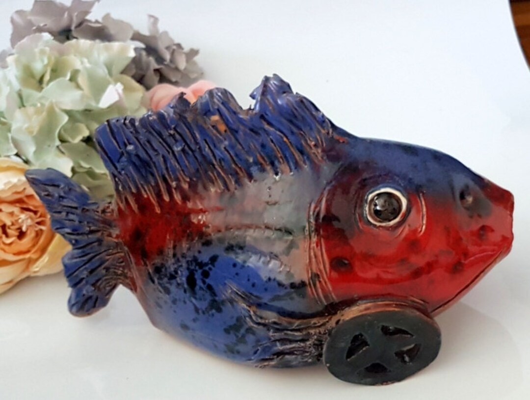 Vintage Animal Figurine Fish Animal Figurine Collectible Colorful ...