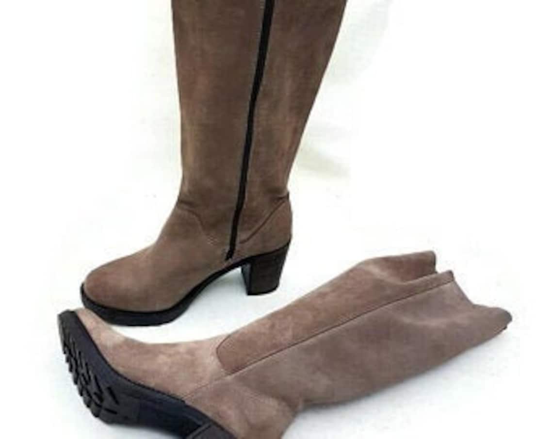 Botas de cuero para mujer de 1970 Botas vintage beige hasta - Etsy España