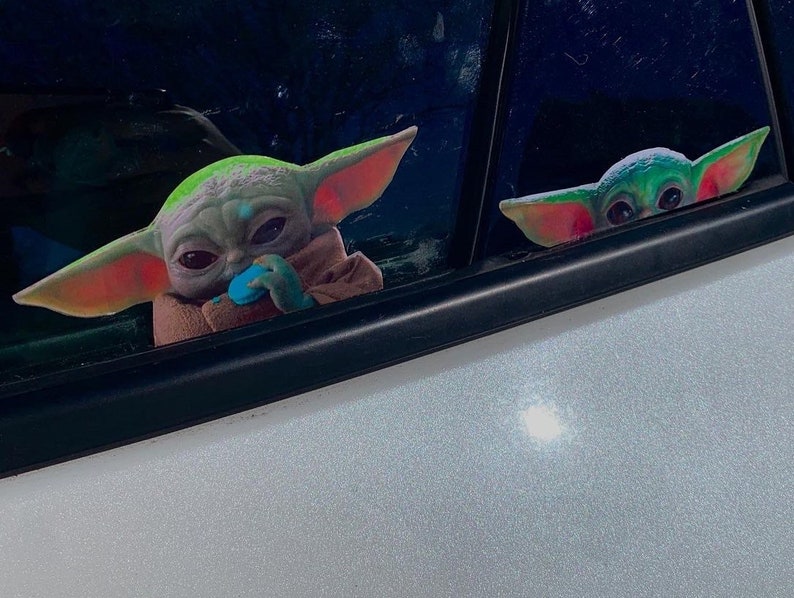 Grogu Peeking Car Sticker - Etsy