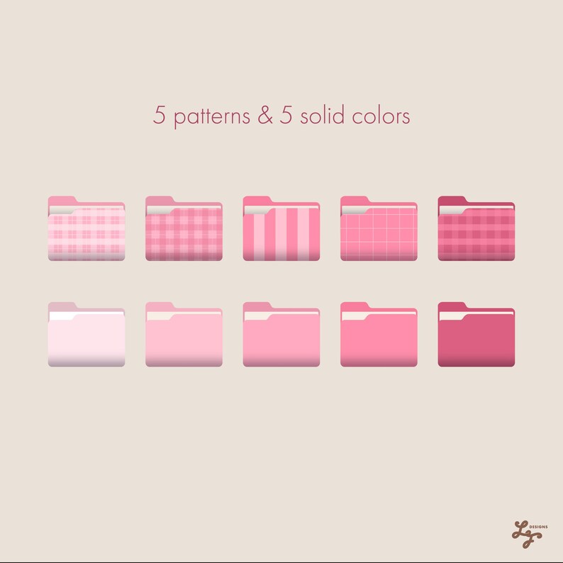 Pink Folder Icons | 10-pk Computer Bundle (digital Download) - Etsy