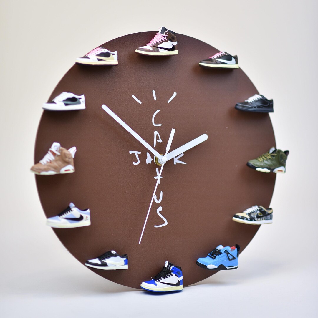 Travis Scott Sneaker Clock Featured With Mini Most Iconic Travis Scott ...
