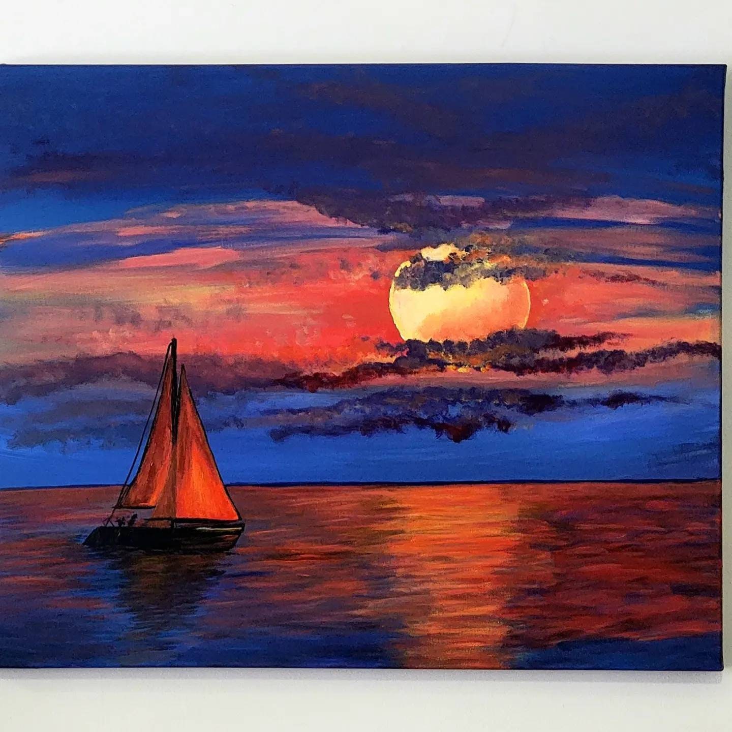 Sailboat Sunset Painting