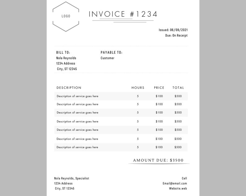 Invoice Template Digital, Quote Template Canva, Price Proposal Template ...