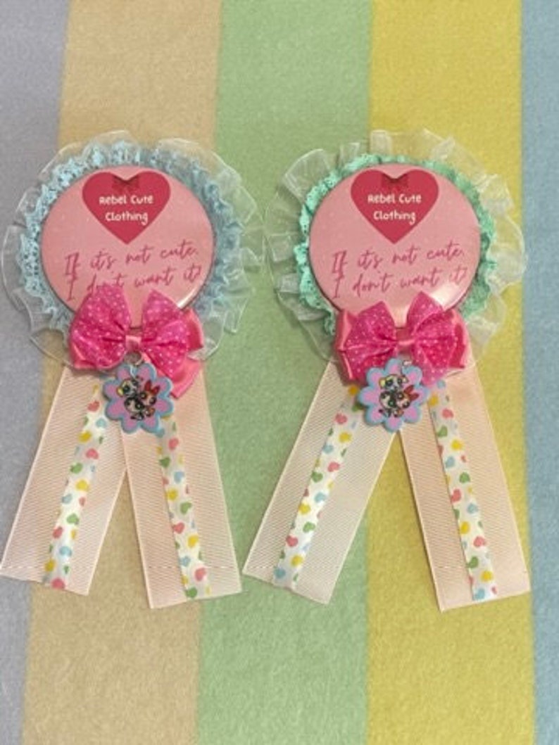 Powerpuff Girl Ribbon Button Backing, Kawaii, Blossom, Bubbles ...