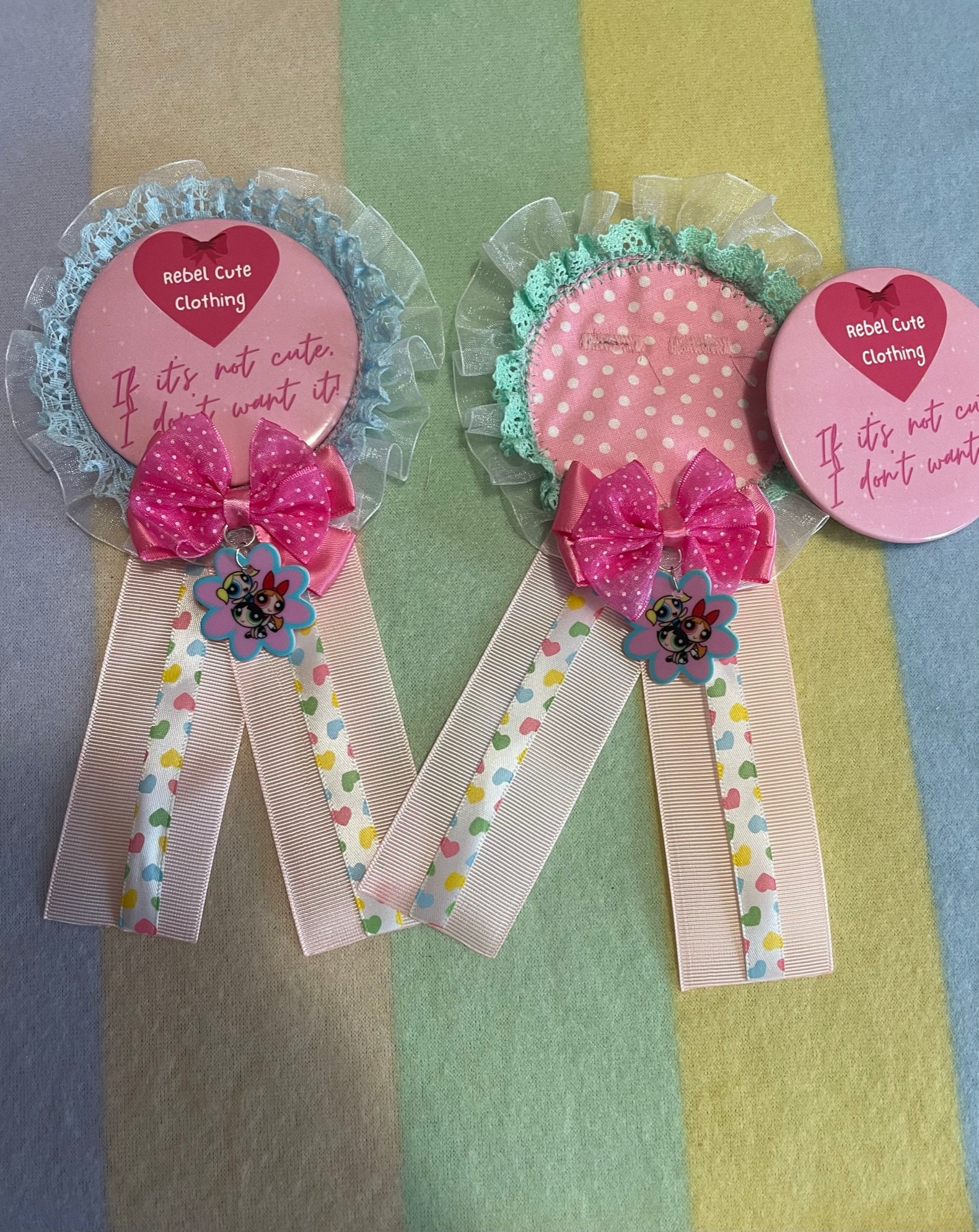 Powerpuff Girl Ribbon Button Backing, Kawaii, Blossom, Bubbles ...