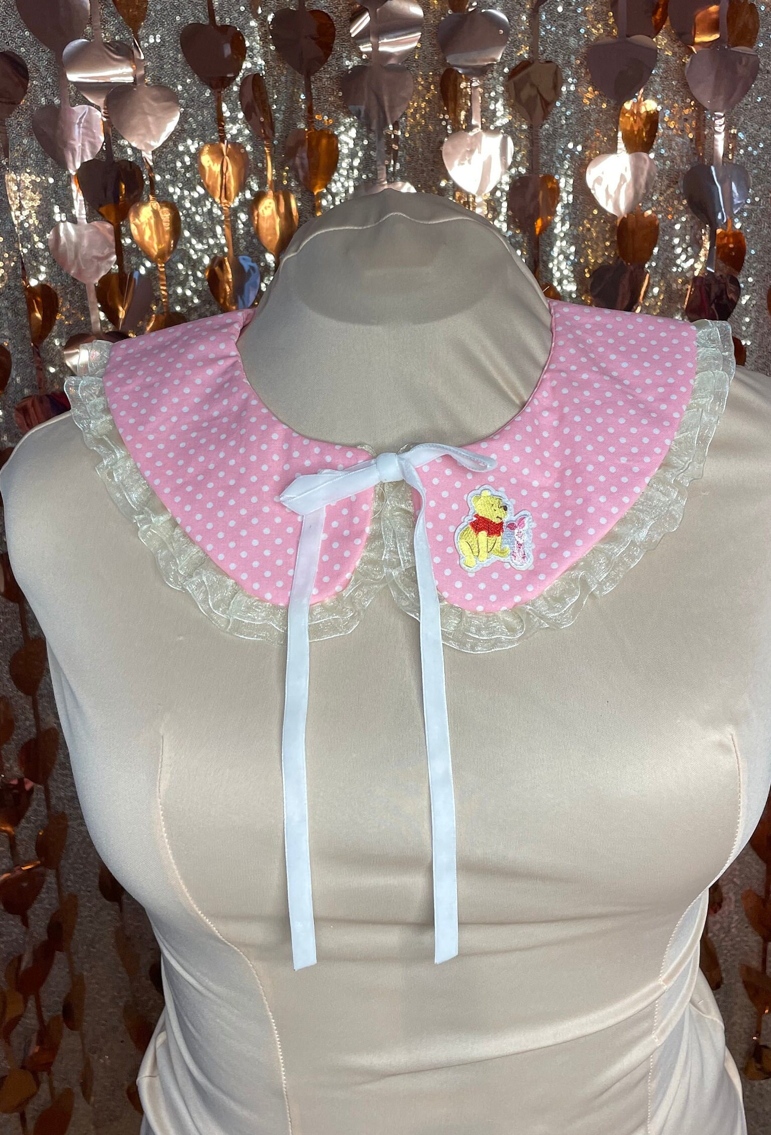 Winnie the Pooh Detachable Collar Pastel Pink Tulle Ribbon Kawaii ...