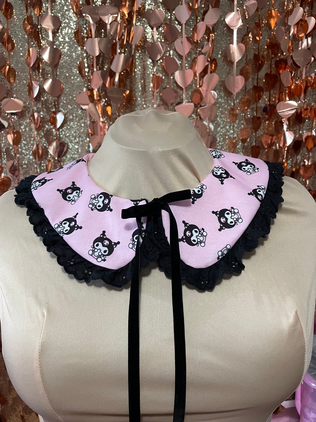 Baby Kuromi Detachable Collar Peter Pan Collar, Pink, Black, Kawaii ...