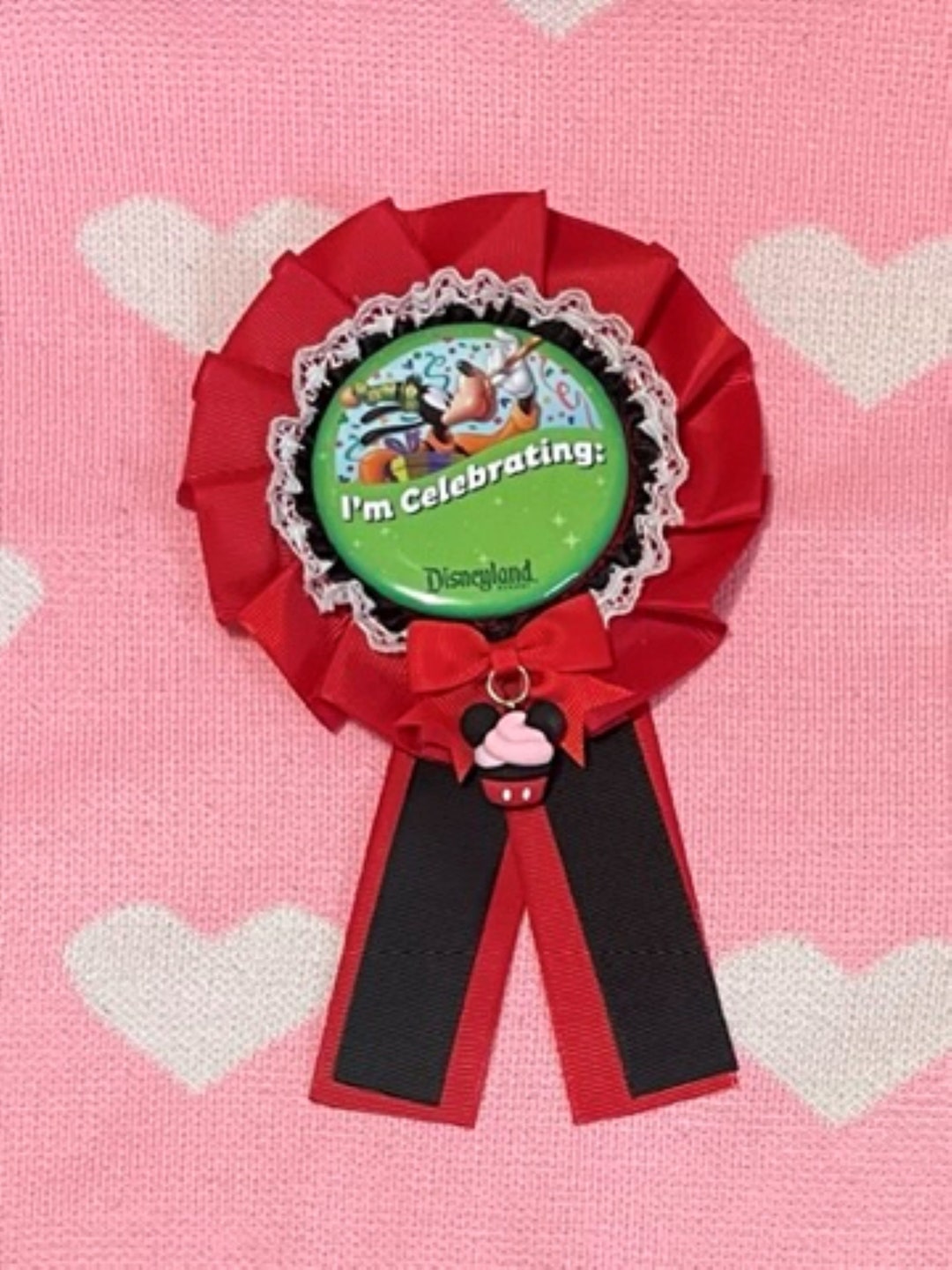 Mickey Cupcake Ribbon Button Backing- Badge Wearable Pinboard, Pin ...