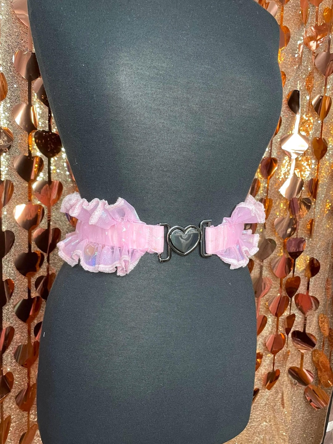 Sparkly Ruffle Belt, Heart Clasp, Elastic Belt, Yume Kawaii, Fairykei ...