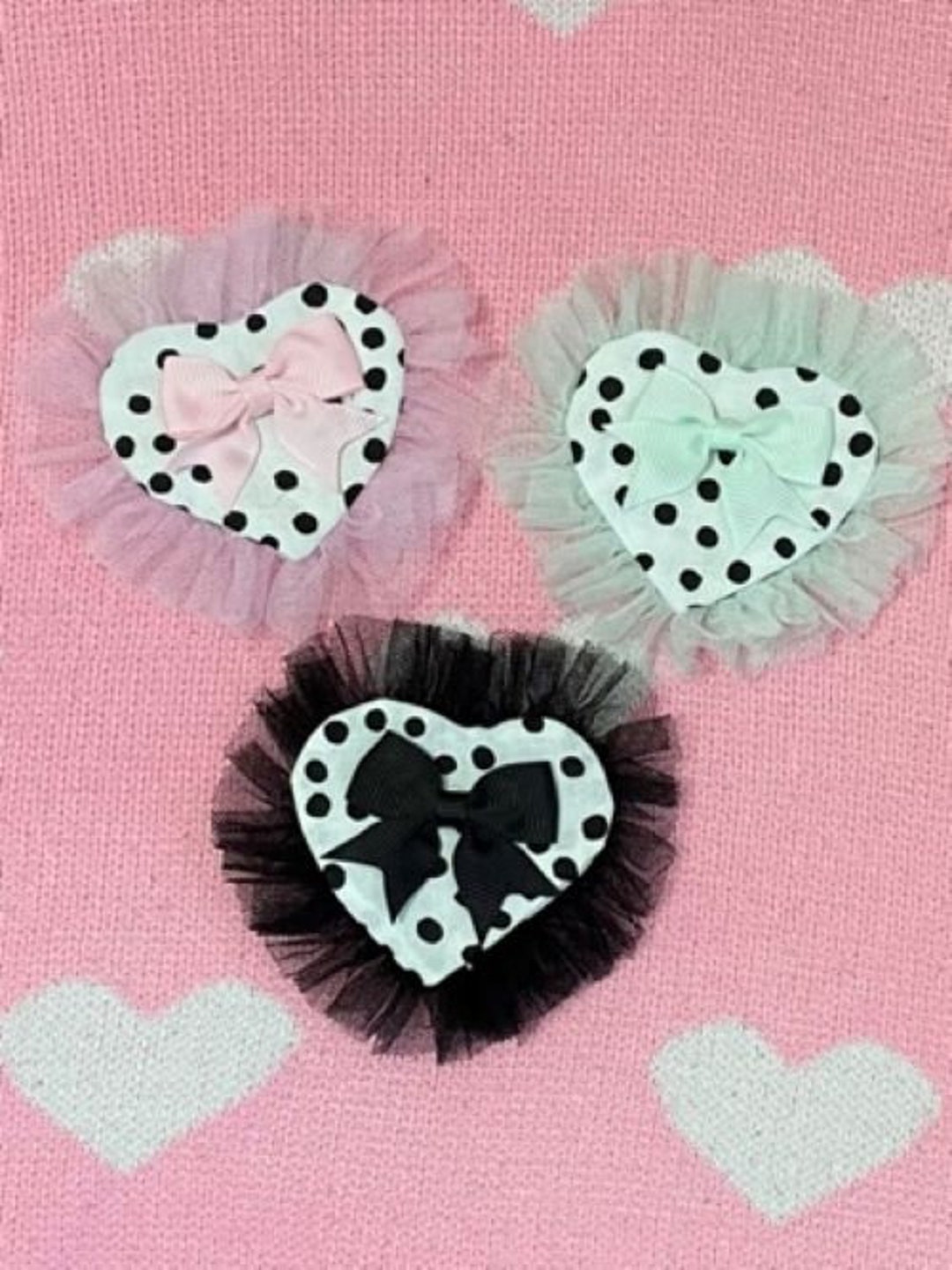 Spankkei 2way Heart Badge, Dots , Kawaii, Frilly, Bows, Popkei ...