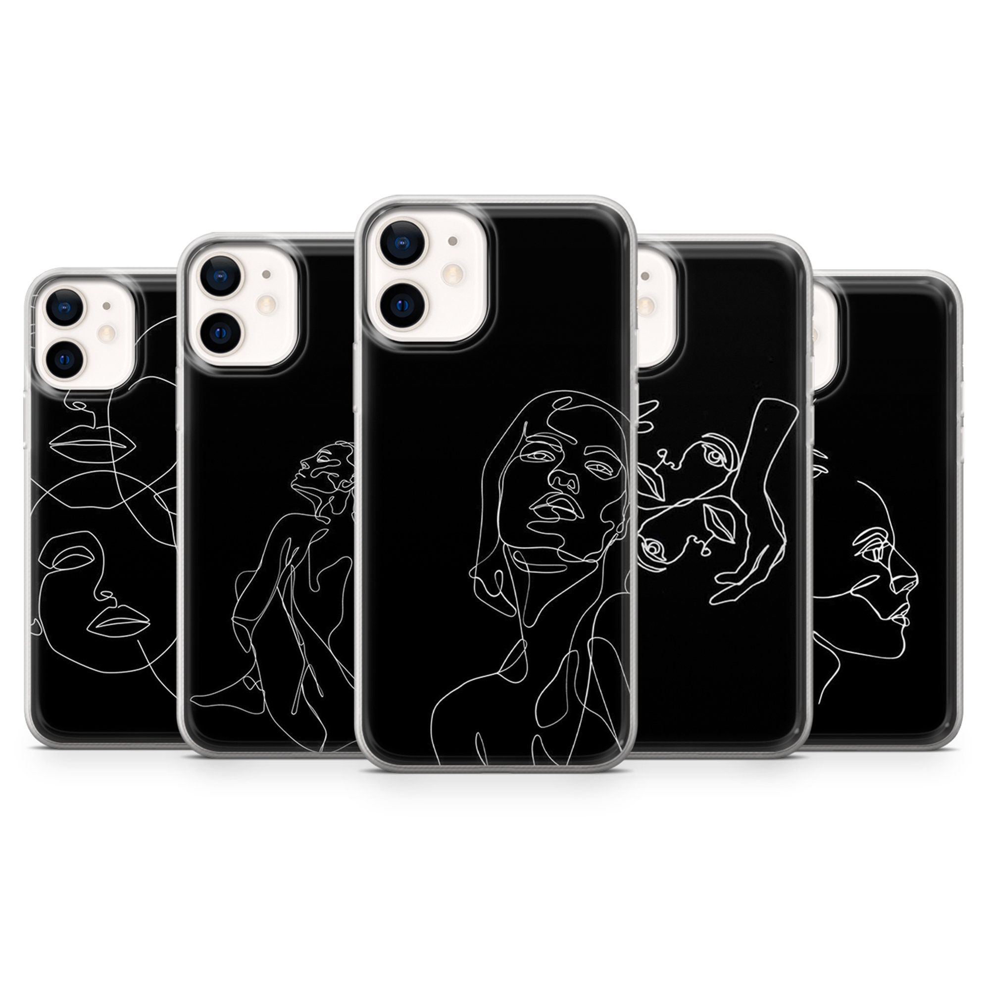 Black Outline Phone Case Black One Lined Phone Case Fits for - Etsy
