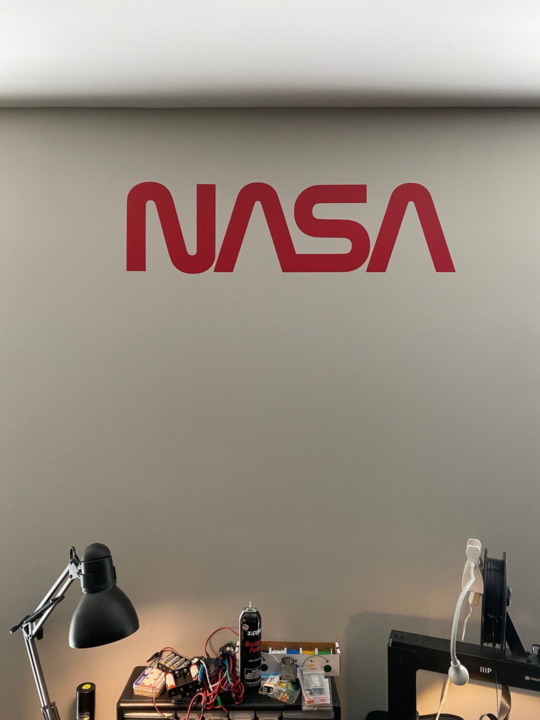 NASA | Small Red Worm Logo | 5.25" X 1.25" - Etsy