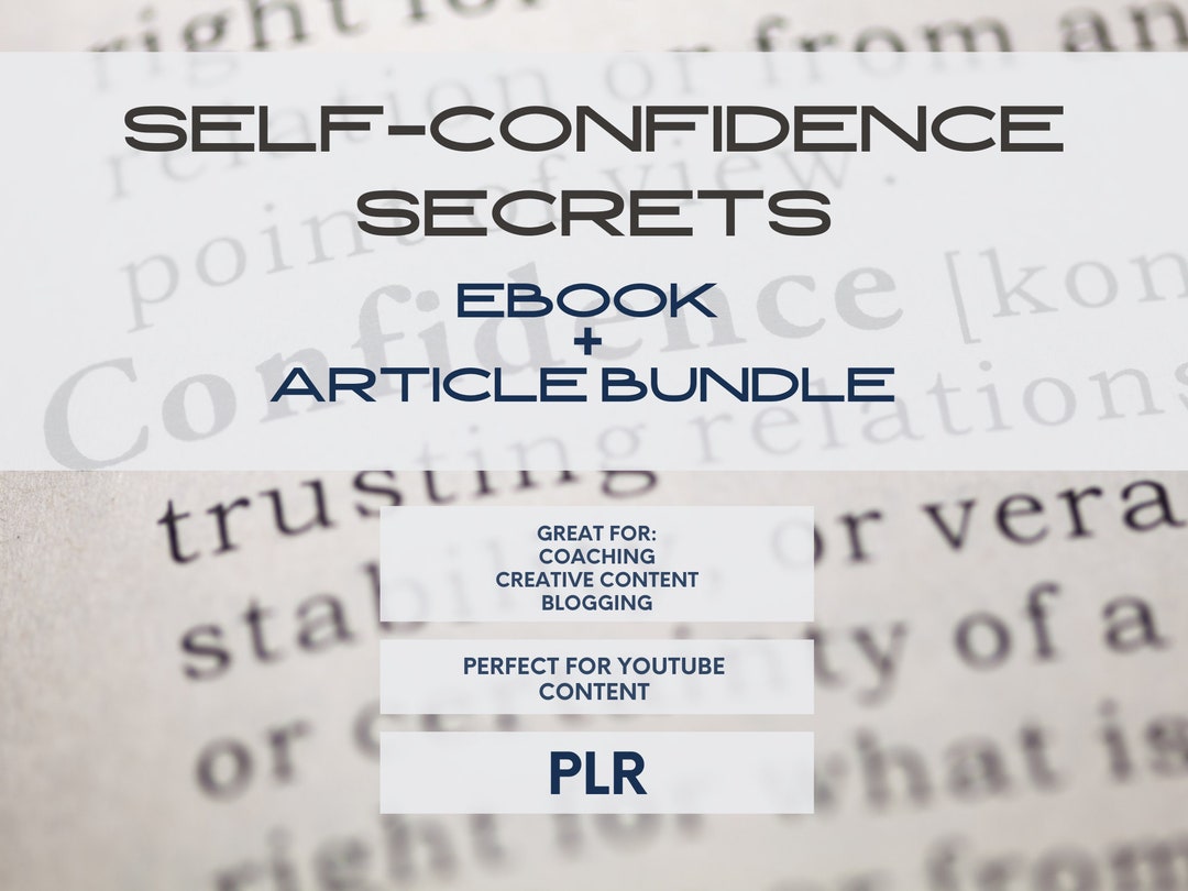 Self Confidence Secrets Digital Plr Ebook And Article Bundle Etsy