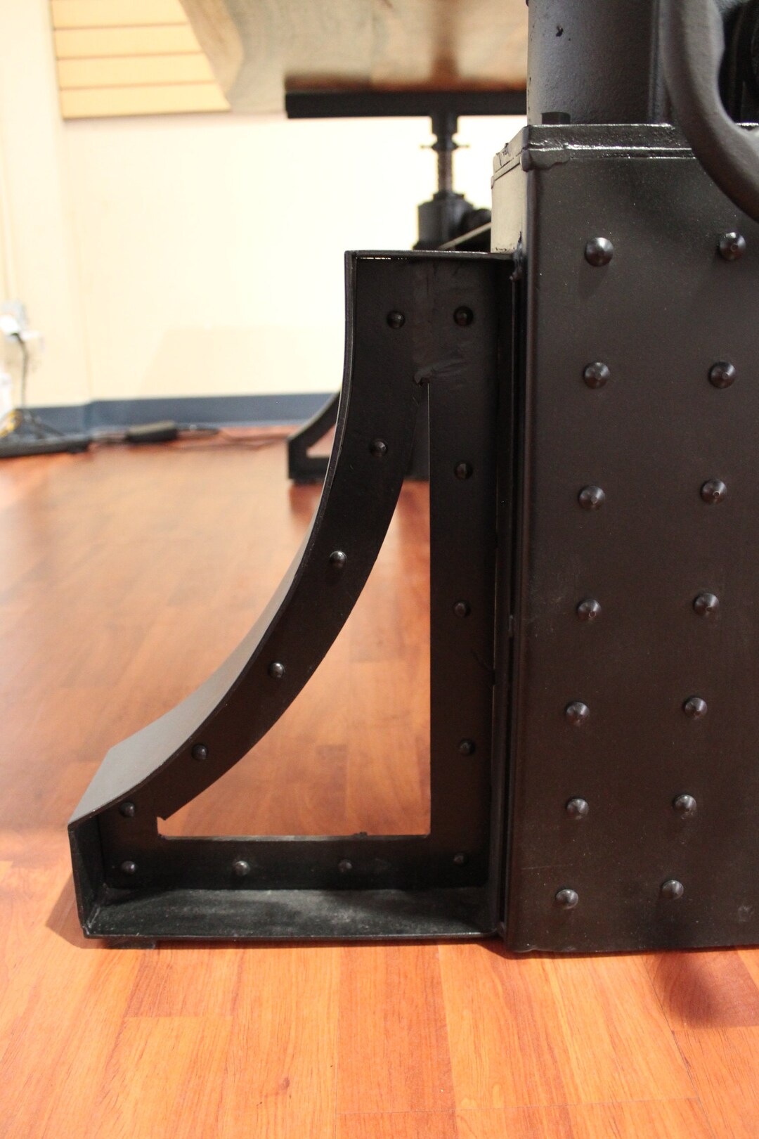 Industrial Cast Iron Crank Table Base: Adjustable Height Desk, Dining ...