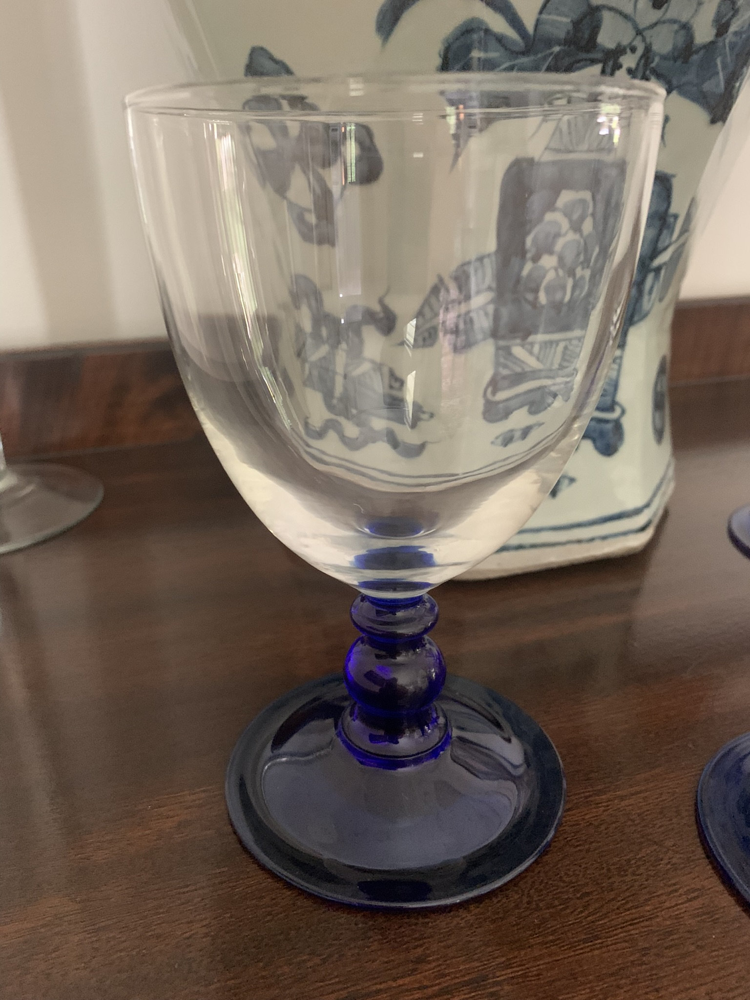 Set of 4 Cobalt Blue Stemmed Water Goblets - Etsy
