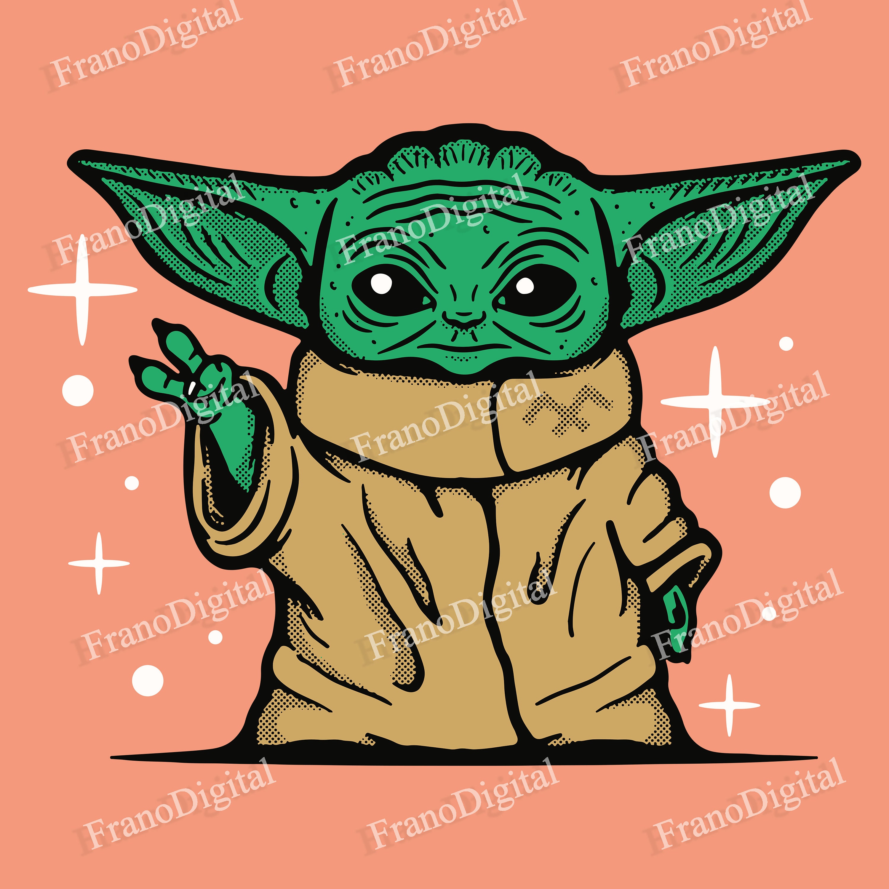 Baby Yoda Digital Design, Mandalorian'ın Baby Yoda SVG, Grogu Vector ...