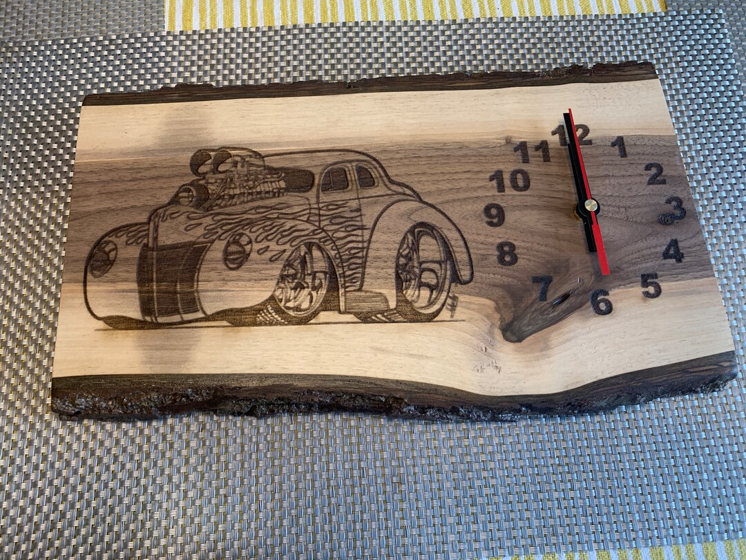 Laser Engraved Hot Rod Clock - Etsy