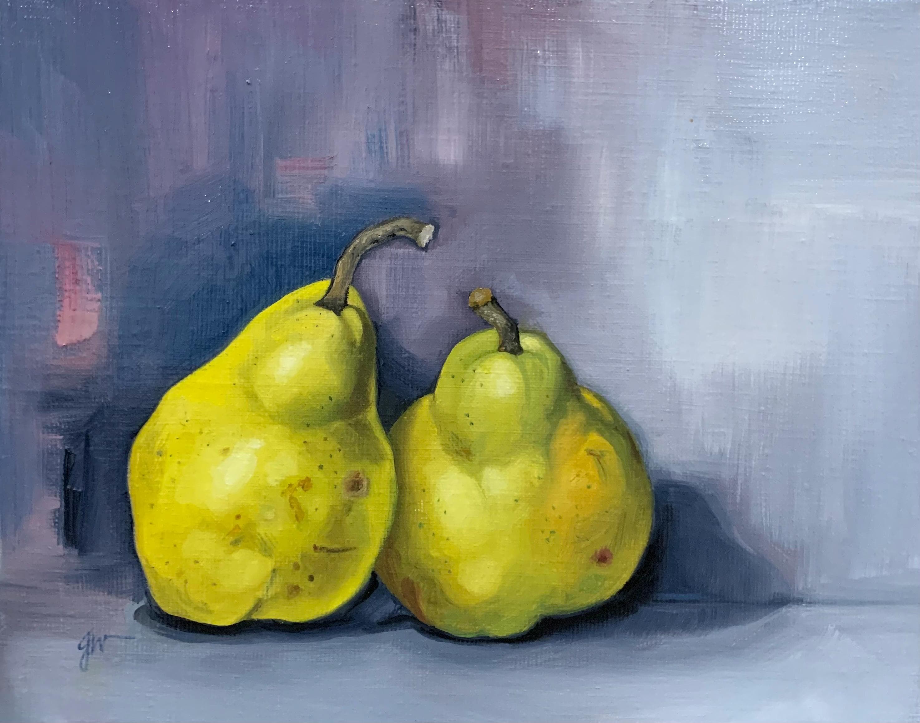 Pears Still Life Original Oil Painting Yellow and Green Pears Painting ...
