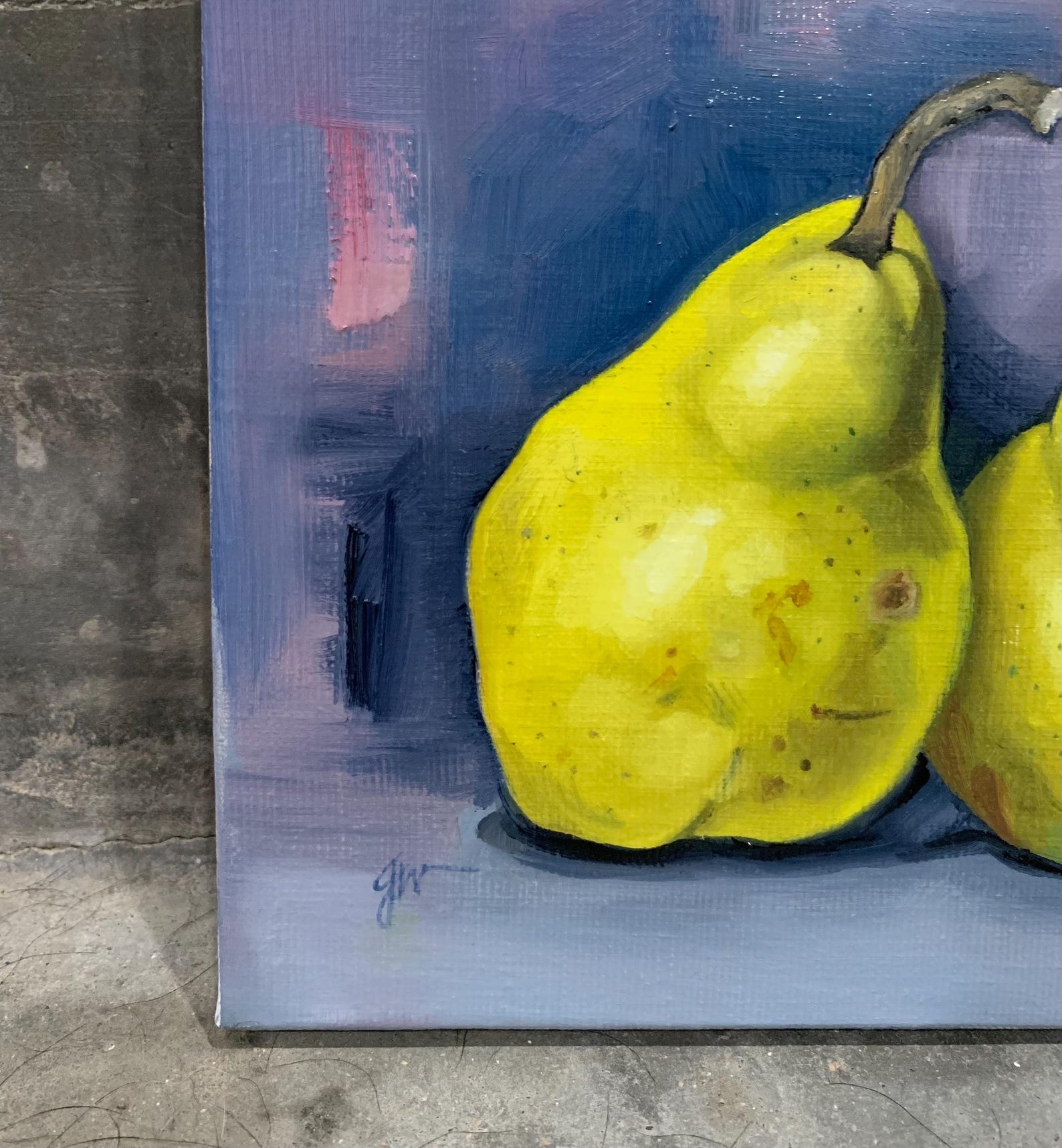 Pears Still Life Original Oil Painting Yellow and Green Pears Painting ...