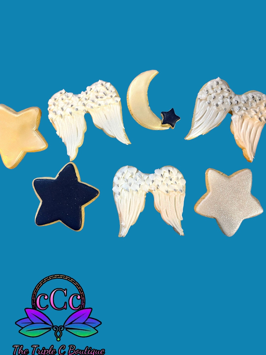 Angel Wings, Moon and Star Cookies. - Etsy