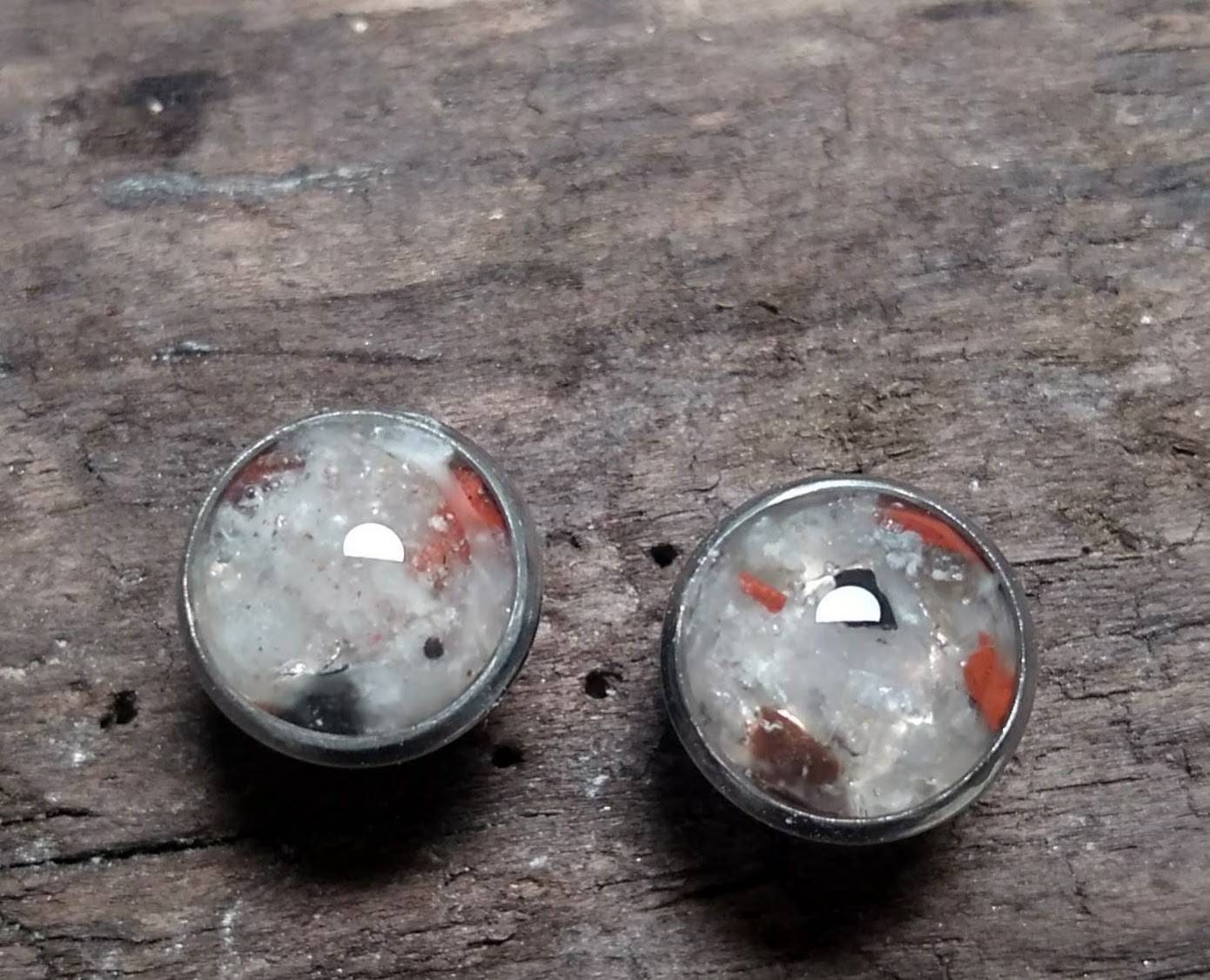 Puddingstone Pebbles Inlayed by Hand Into a Stud Bezel Setting - Etsy