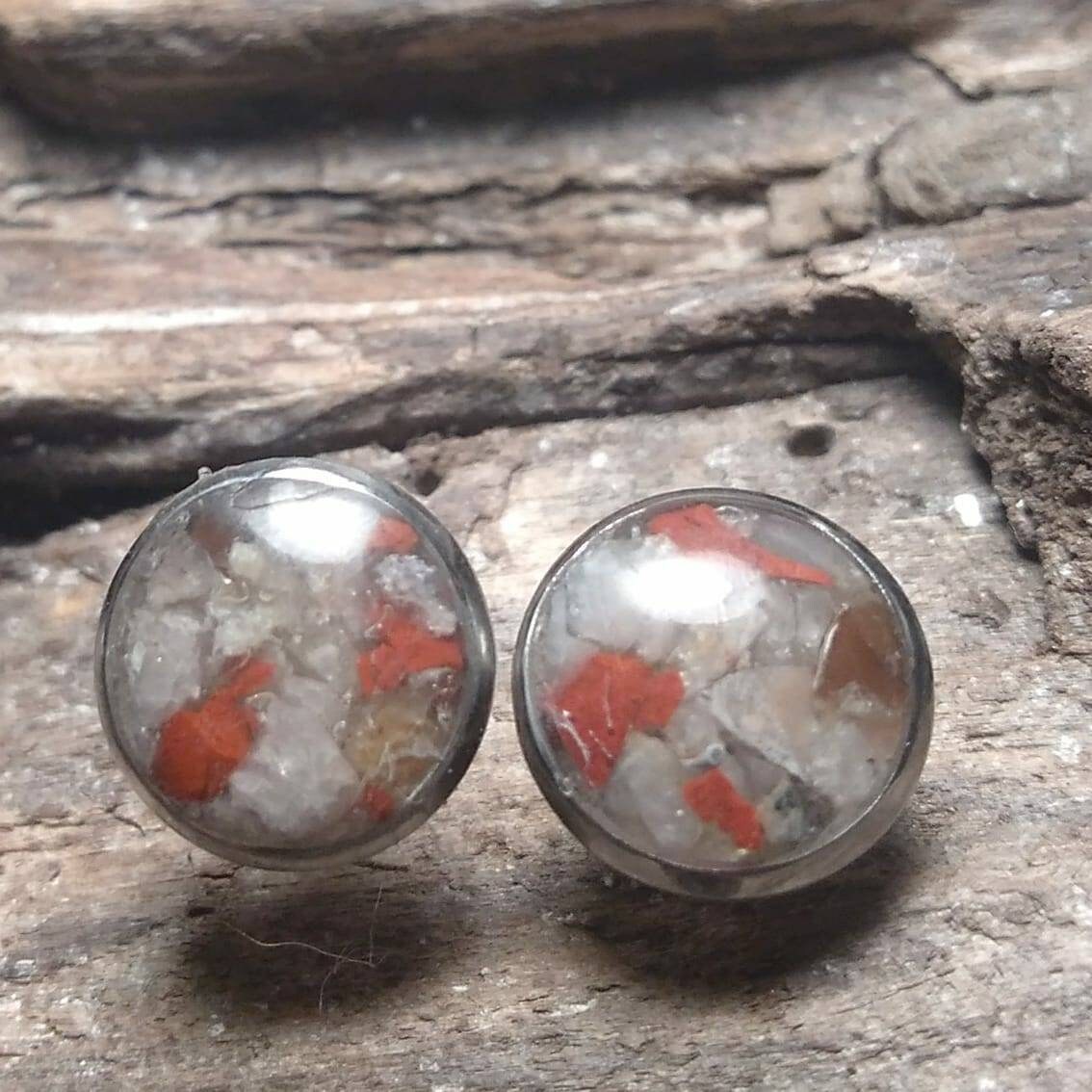 Puddingstone Pebbles Inlayed by Hand Into a Stud Bezel Setting - Etsy