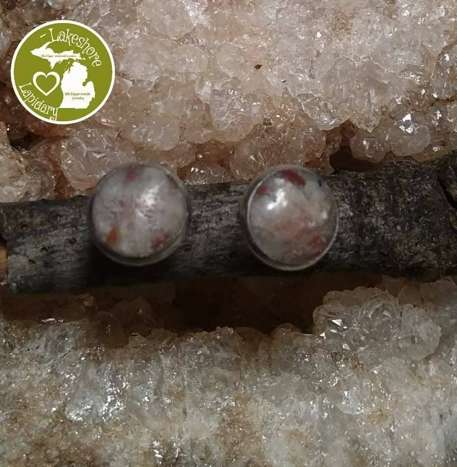 Puddingstone Pebbles Inlayed by Hand Into a Stud Bezel Setting - Etsy
