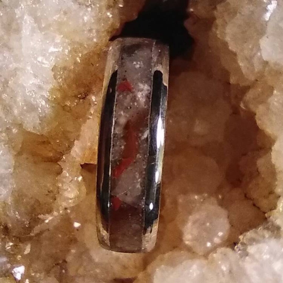 Puddingstone Bands in 6mm Width Inlayed by Hand in Your Choice of Metal ...