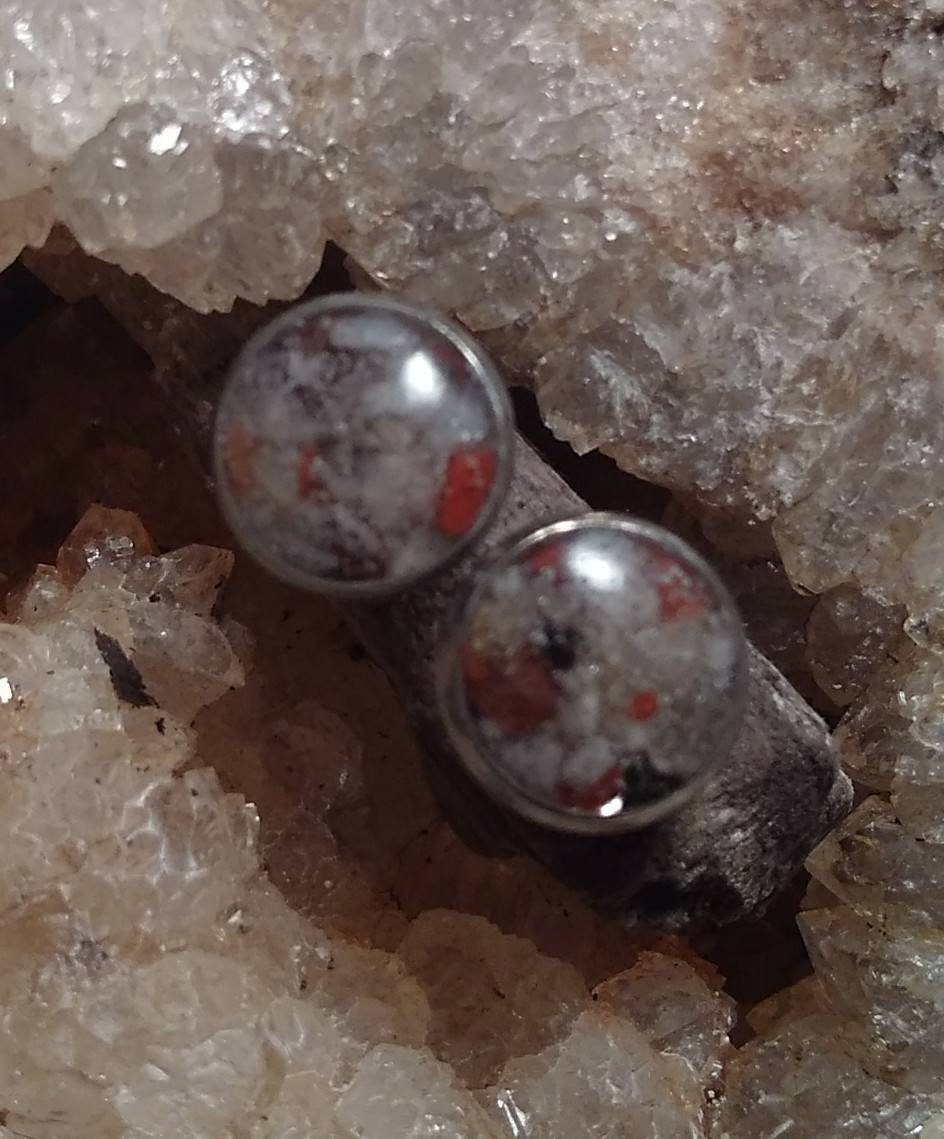 Puddingstone Pebbles Inlayed by Hand Into a Stud Bezel Setting - Etsy