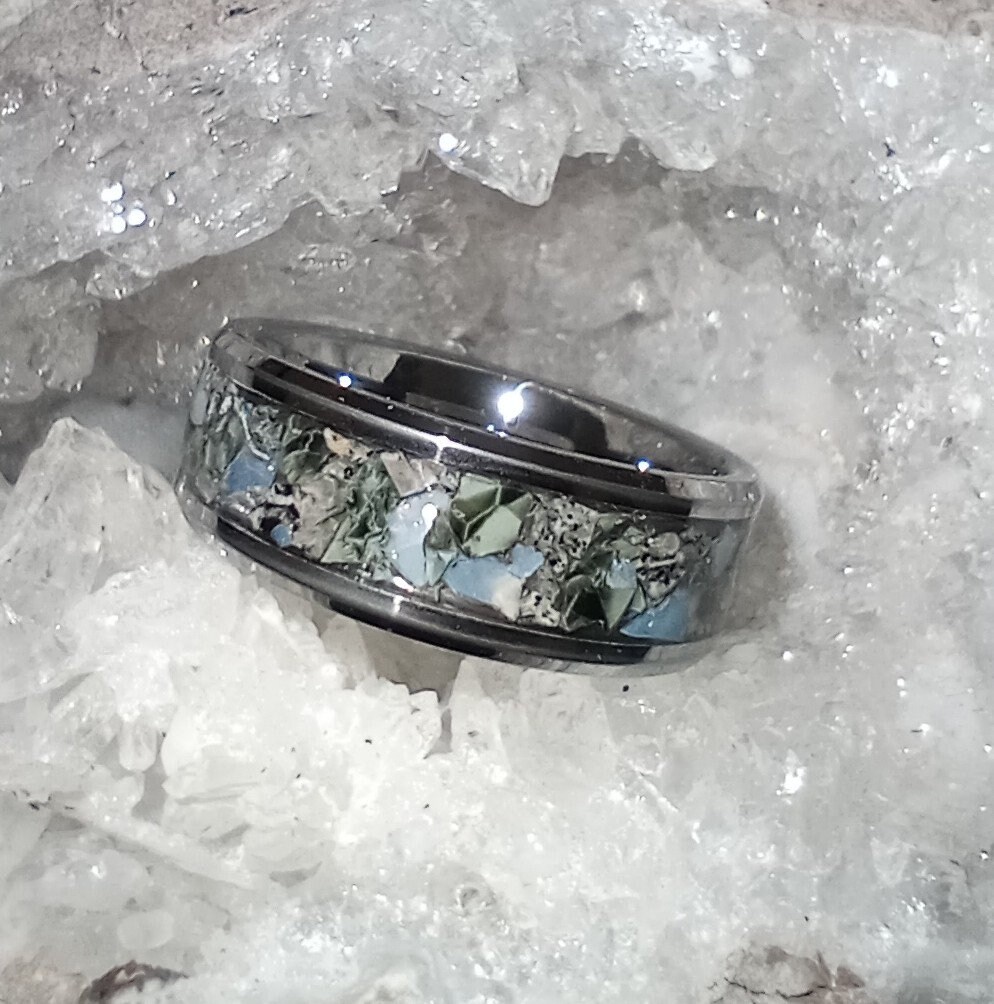 Isle Royal Greenstone, Yooperstone and Leland Blue Stone Inlaid Wedding ...