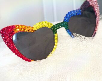 Double Rainbow Sunglasses Pride Festival Glasses Rainbow Lens Sunglass ...