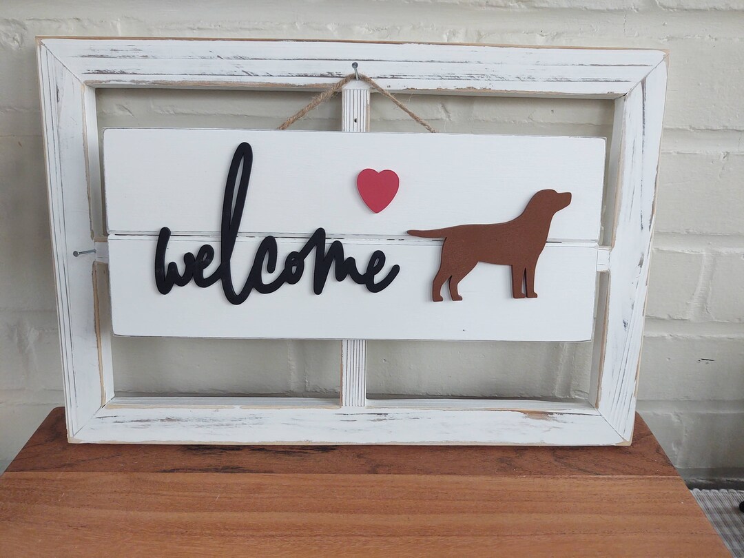 Labrador Retriever Welcome Sign Wood English Lab Black Lab Chocolate ...