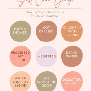 Self Care Bingo Wellness Activity Worksheet Printable Mindfulness Self ...