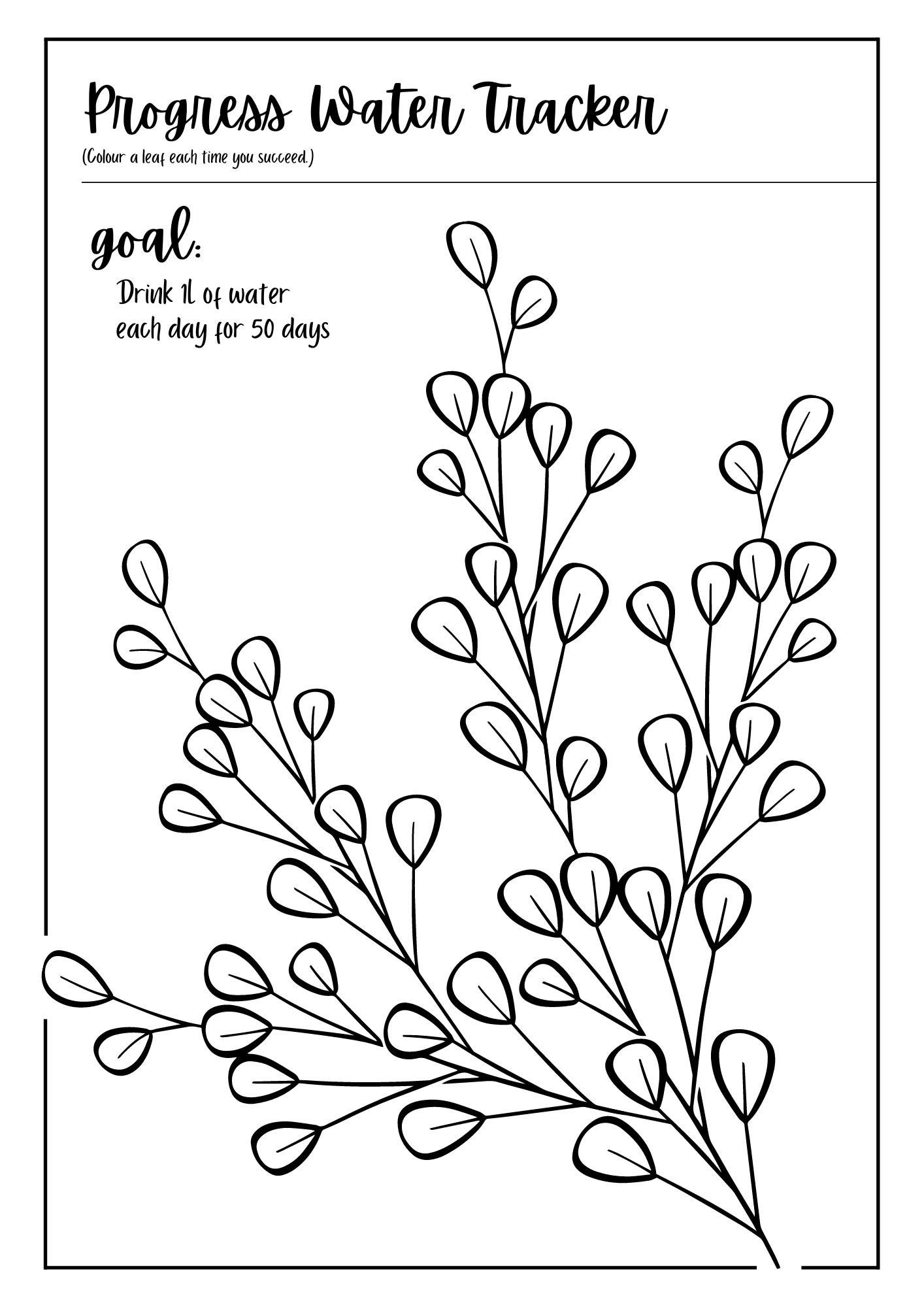 Plant Water Intake Tracker - Plant Water Tracker Printable - Minimal ...